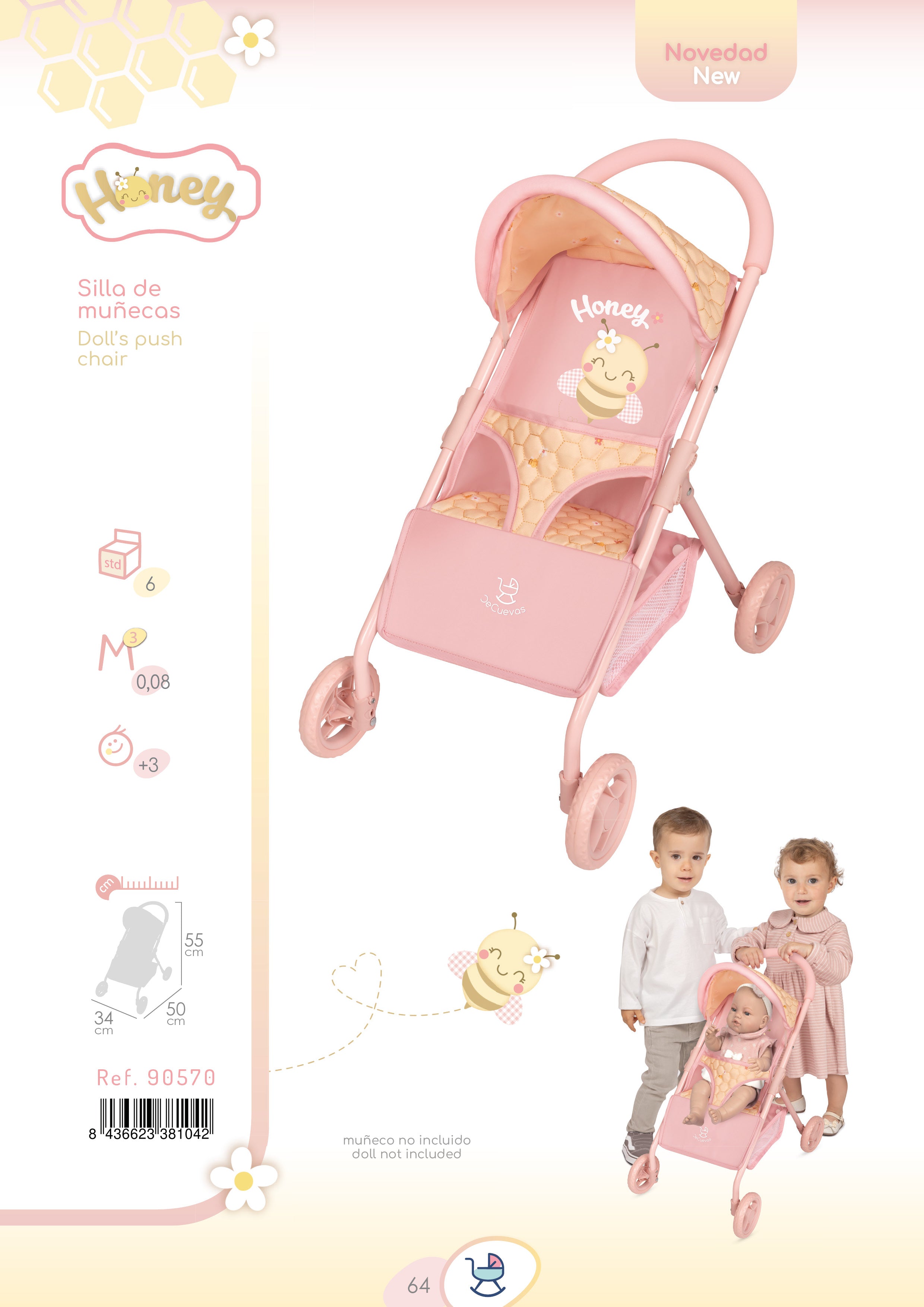 90570 First Doll Buggy Stroller Jogger - Honey Collection (Under 4 yea ...